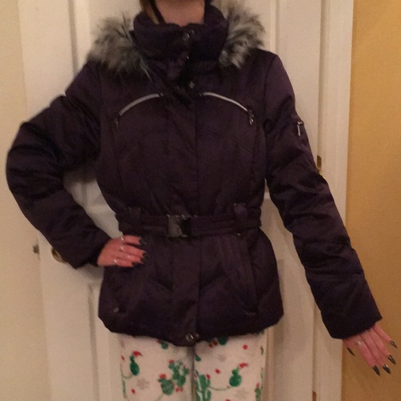 a.n.a | Jackets & Coats | Ana Purple Down Feather Blend Puffer Jacket ...